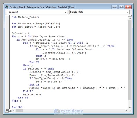 How To Create A Simple Database In Excel Vba Design Talk