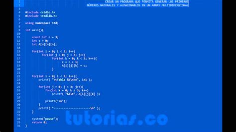 Arrays Turbo C Numeros Naturales Youtube