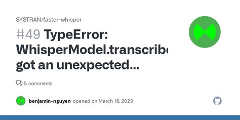 Typeerror Whispermodeltranscribe Got An Unexpected Keyword Argument Wordtimestamps