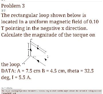 Solved The Rectangular Loop Shown Below Is Located In A U Chegg Com