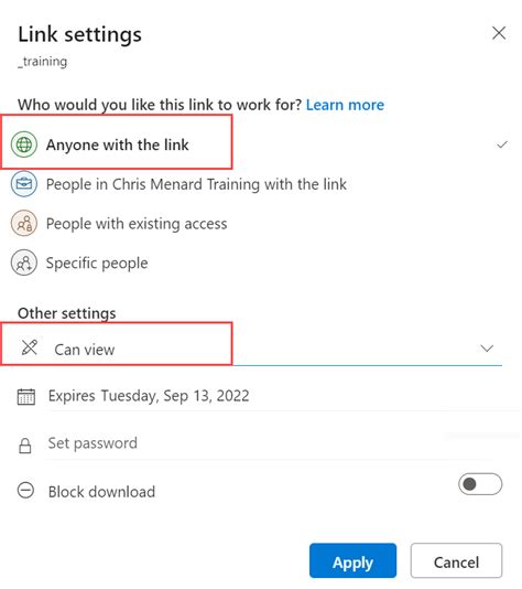Onedrive Share A Folder As Read Only Set Expiration Date And