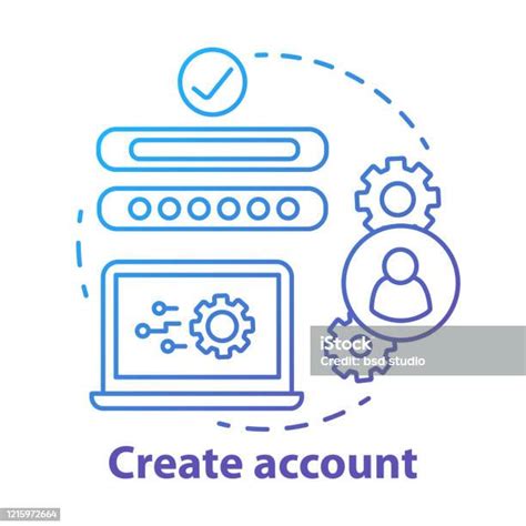계정 파란색 개념 아이콘을 만듭니다 네트워크 프로필 등록 아이디어 얇은 라인 그림입니다 새 사용자 웹 페이지 만들기 웹 사이트 구독 온라인 승인 벡터 절연 선도선 도면