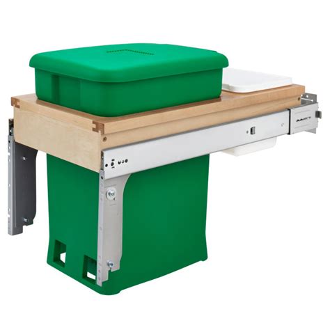 Rev A Shelf WCTM CKGRSCDM Maple Top Mount Pull Out Compost Bin W Soft Close Green