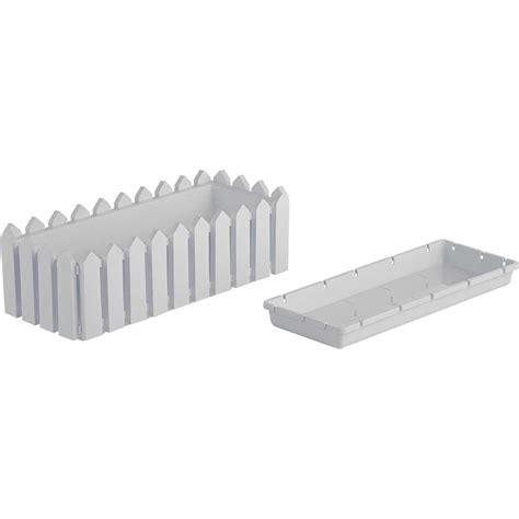 Кашпо Garden Story Лардо прямоугольное белое КЛП МТ001 выгодная цена отзывы характеристики