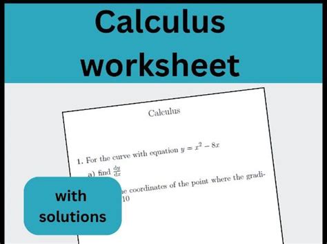 Differentiation For Gcse Igcse Worksheets With Solutions Teaching