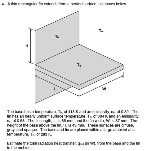 Solved 4 A Thin Rectangular Fin Extends From A Heated