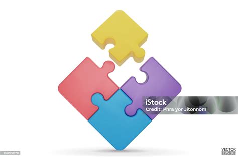흰색 배경에 격리된 퍼즐 조각 아이콘 다채로운 직소 퍼즐 큐브 전략 직소 사업 및 교육 퍼즐 퍼즐 불완전한 데이터 개념 3d 벡터 그림입니다 건축하기에 대한 스톡 벡터 아트