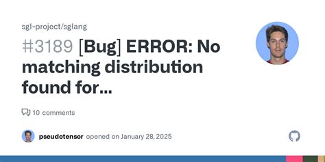 Bug ERROR No Matching Distribution Found For Vllm Post Dev Extra Srt Hip