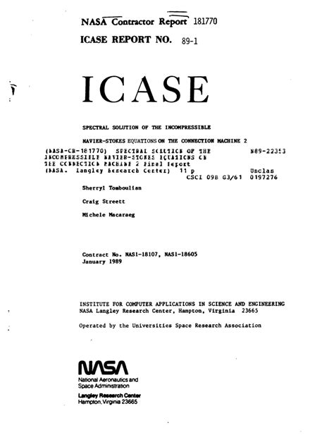 Pdf Spectral Solution Of The Incompressible Navier Stokes Equations Onthe Connection Machine 2