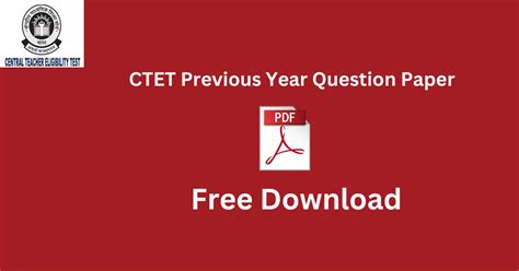 Ctet Previous Year Question Paper With Answer Key Pdf Download For