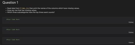 Solved Please Answer All Parts Of This Question In Python Chegg