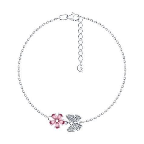 Браслет из серебра с фианитами Sokolov купить в официальном интернет магазине доставка по