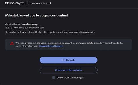 Getting A Malware Warning From The Actual Site Rblender