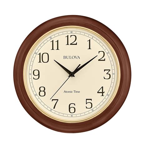 Bulova Wooden Atomic Indooroutdoor Wall Clock Quartz Battery Operated