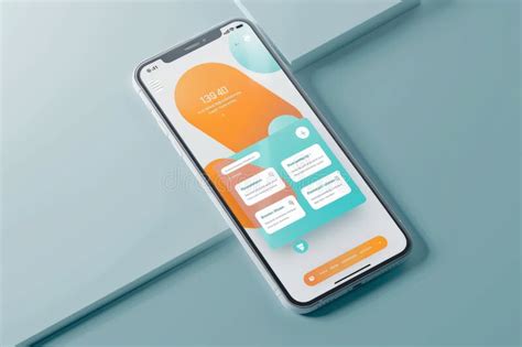 Modern User Interface Design Conceptual Mobile Phone Screen Mock Up
