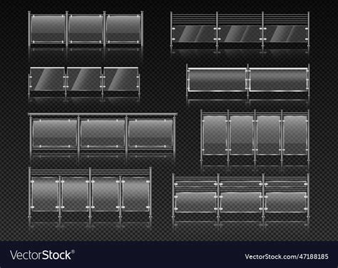 Glass Balcony Rail Terrace Fence Plexiglass Vector Image