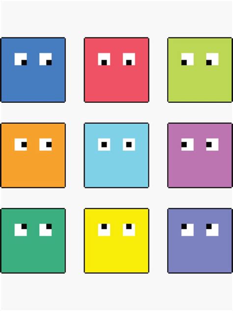 Square Pixel Blobs Sticker For Sale By Nguyenkimst Redbubble
