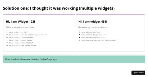 Solution One I Thought It Was Working Multiple Widgets 🙊 Codesandbox