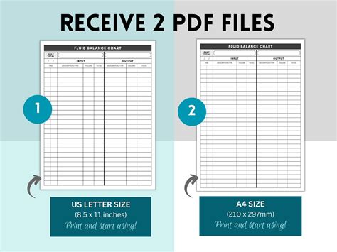 Fluid Balance Chart Fluids Intake And Output Record Intake And Output Tracker Health Care