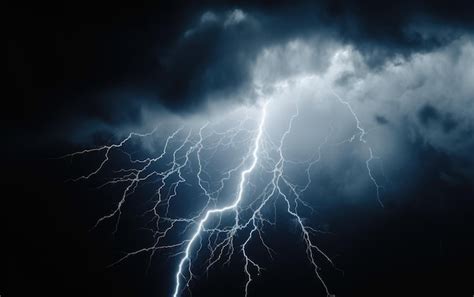 Premium Ai Image The Illuminated Path Of A Lightning Streak Across The Night