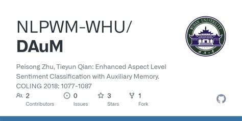 Github Nlpwm Whudaum Peisong Zhu Tieyun Qian Enhanced Aspect Level Sentiment