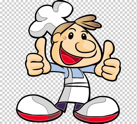 요리사 요리 이탈리아 요리 만화 피자 수채화 페인트 습식 잉크 레스토랑 베이킹 Png Klipartz