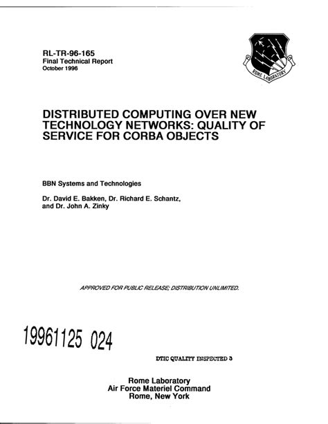 Pdf Distributed Computing Over New Technology Networks Quality Of
