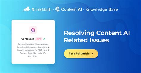 Resolving Content AI Related Issues » Rank Math