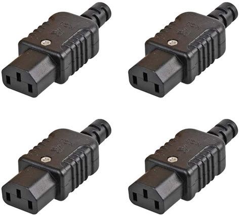 4x Pro Elec Rewireable In Line Iec C13 Socket Solder Screw Termination