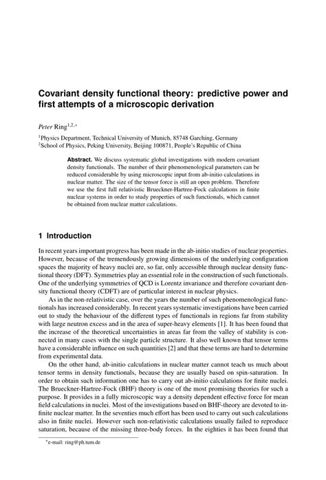 pdf covariant density functional theory predictive power and first