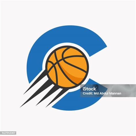 초기 편지 C 농구 로고 개념 움직이는 농구 아이콘 농구 로고 타입 기호 벡터 템플릿 Championship에 대한 스톡 벡터 아트 및 기타 이미지