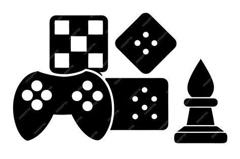 Game Controller Joystick Console Dice Chess Pi Black Silhouette Vector Art And Illustration
