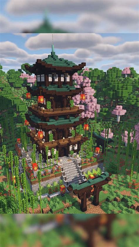 Download Impressive Minecraft Castle At Sunset Wallpaper
