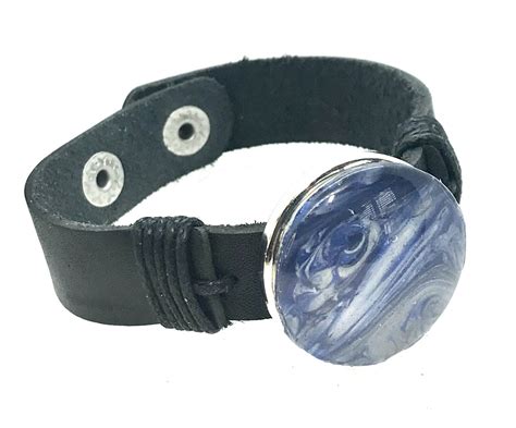 Leather Snap Bracelet Handmade 30mm Snap