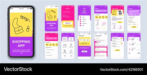 Shopping Ui App Smartphone Interface Royalty Free Vector