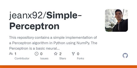 Simple Perceptron Perceptron Ipynb At Main Jeanx Simple Perceptron GitHub