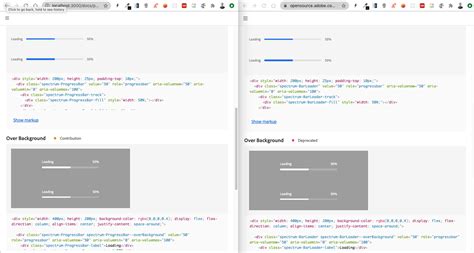 check progressbar against dl and vrt · issue 829 · adobe spectrum css
