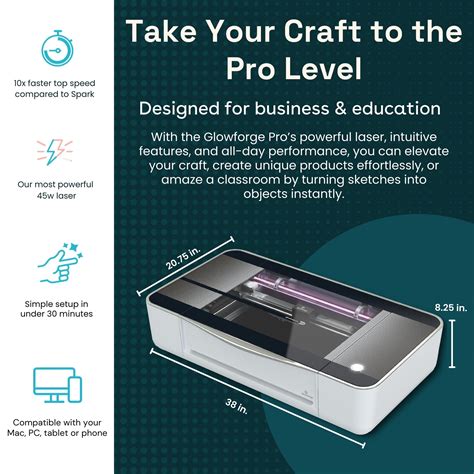 Glowforge Laser Cutter Glowforge Pro Laser Cutter Create 12x Faster