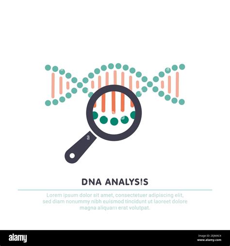 Dna Analysis Icon Genetics Testing Dna Chain In Magnifying Glass Sign