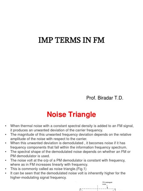 Noise Triange And Pre Emphasis De Emphasis 2 Pdf Frequency Modulation Electronics