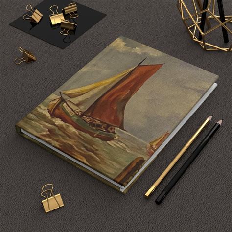 nautical journal boat notebook sailboat diary hardcover journal matte sea theme planner etsy