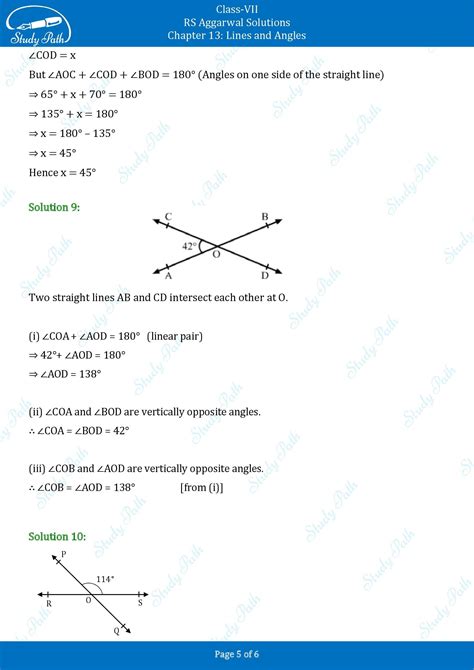 RS Aggarwal Solutions Class 7 Chapter 13 Lines And Angles Study Path
