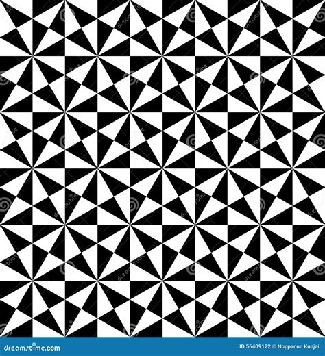 Black And White Geometric Seamless Pattern With Triangle Abstract