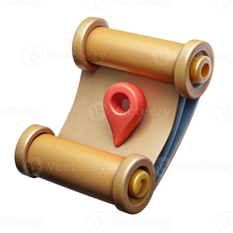 Magnificent Minimalist Map Scroll With Antique Design Isolated Element