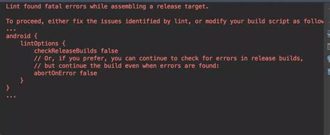 Lint Found Fatal Errorscheckreleasebuilds False Csdn博客