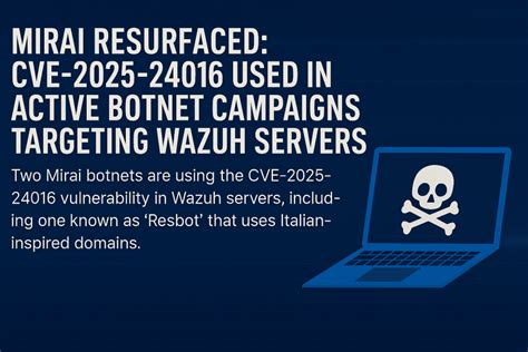 重要的 Wazuh Rce Cve 2025 24016 被 Mirai 僵尸网络积极利用 安全ker 安全资讯平台
