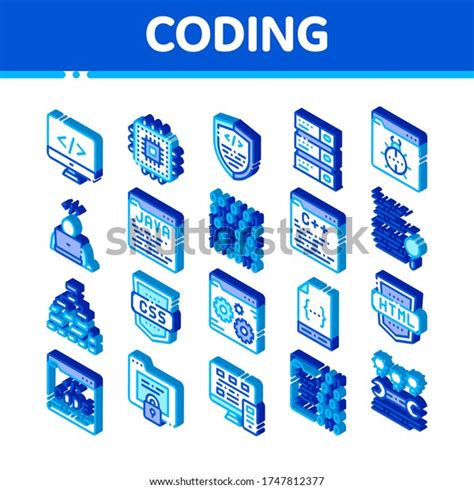 Coding System Vector Icons Set Binary Stock Vector Royalty Free