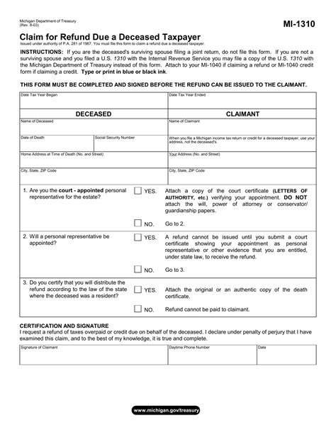 Form Mi 1310 ≡ Fill Out Printable Pdf Forms Online