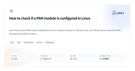 How To Check If A Pam Module Is Configured In Linux Labex
