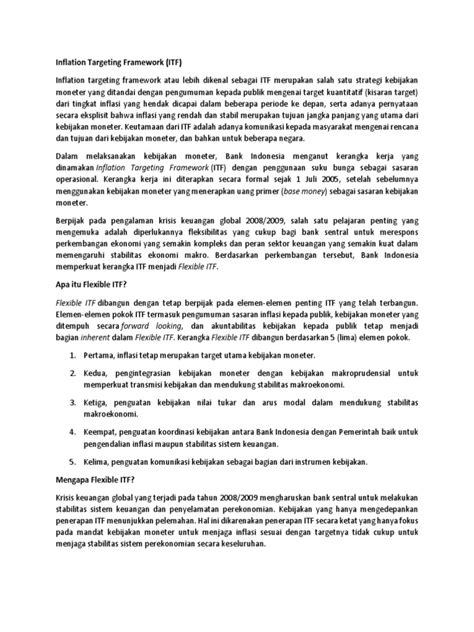 Inflation Targeting Framework Pdf